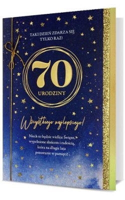 Kartka z okazji 70 urodzin pięknie zdobiona HM2614