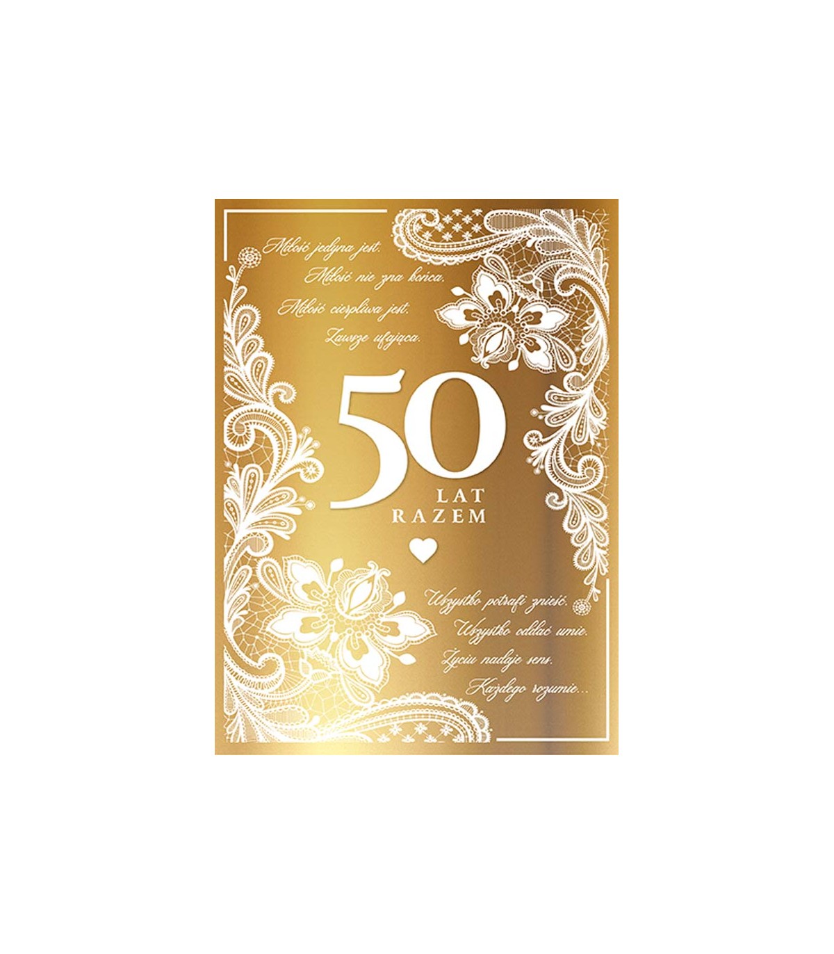 Złota Kartka na 50 Rocznicę Ślubu Złote Gody V112